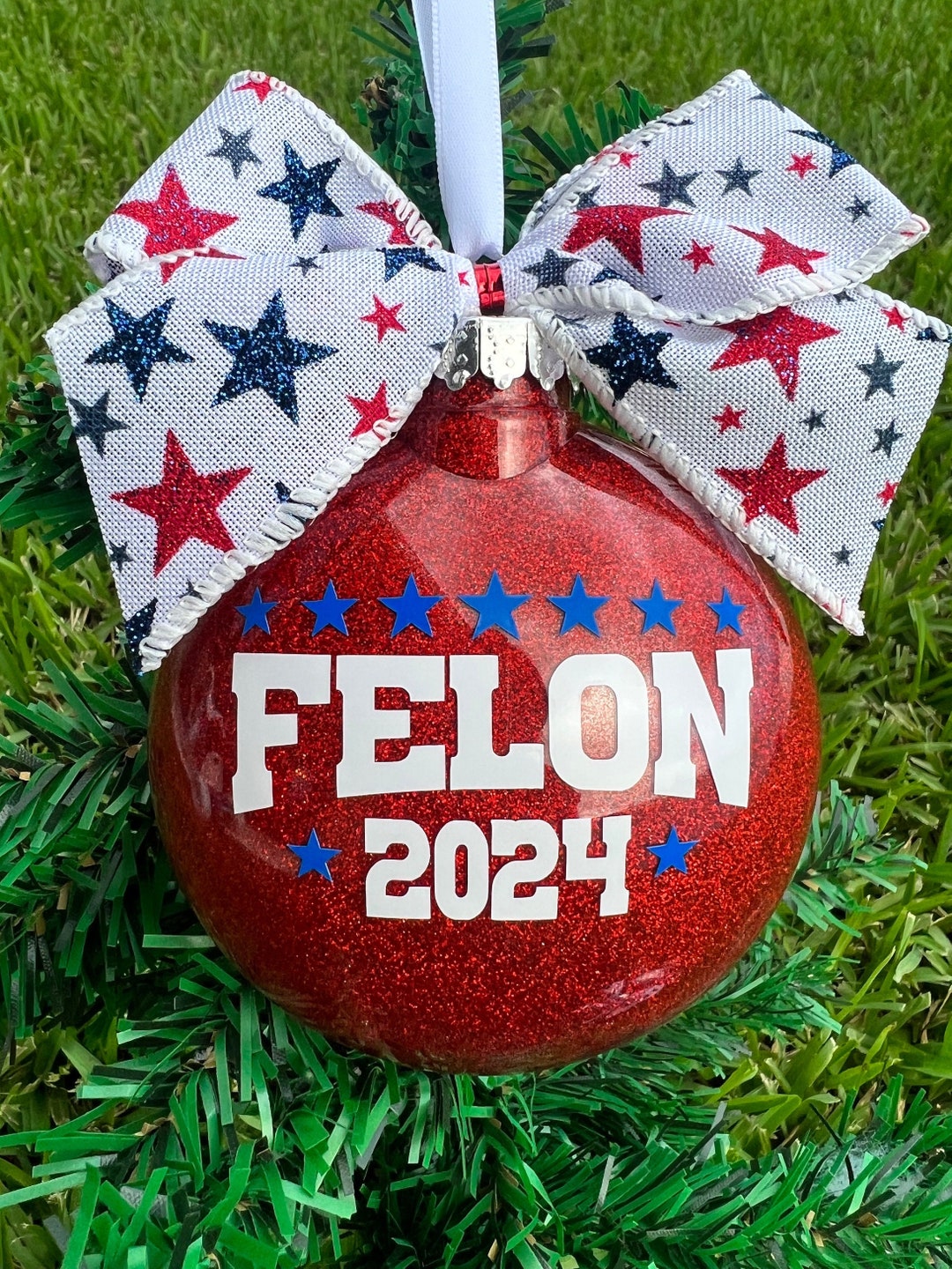 Trump FELON 2024 Christmas Ornament. Conservative, Republican Ornament ...