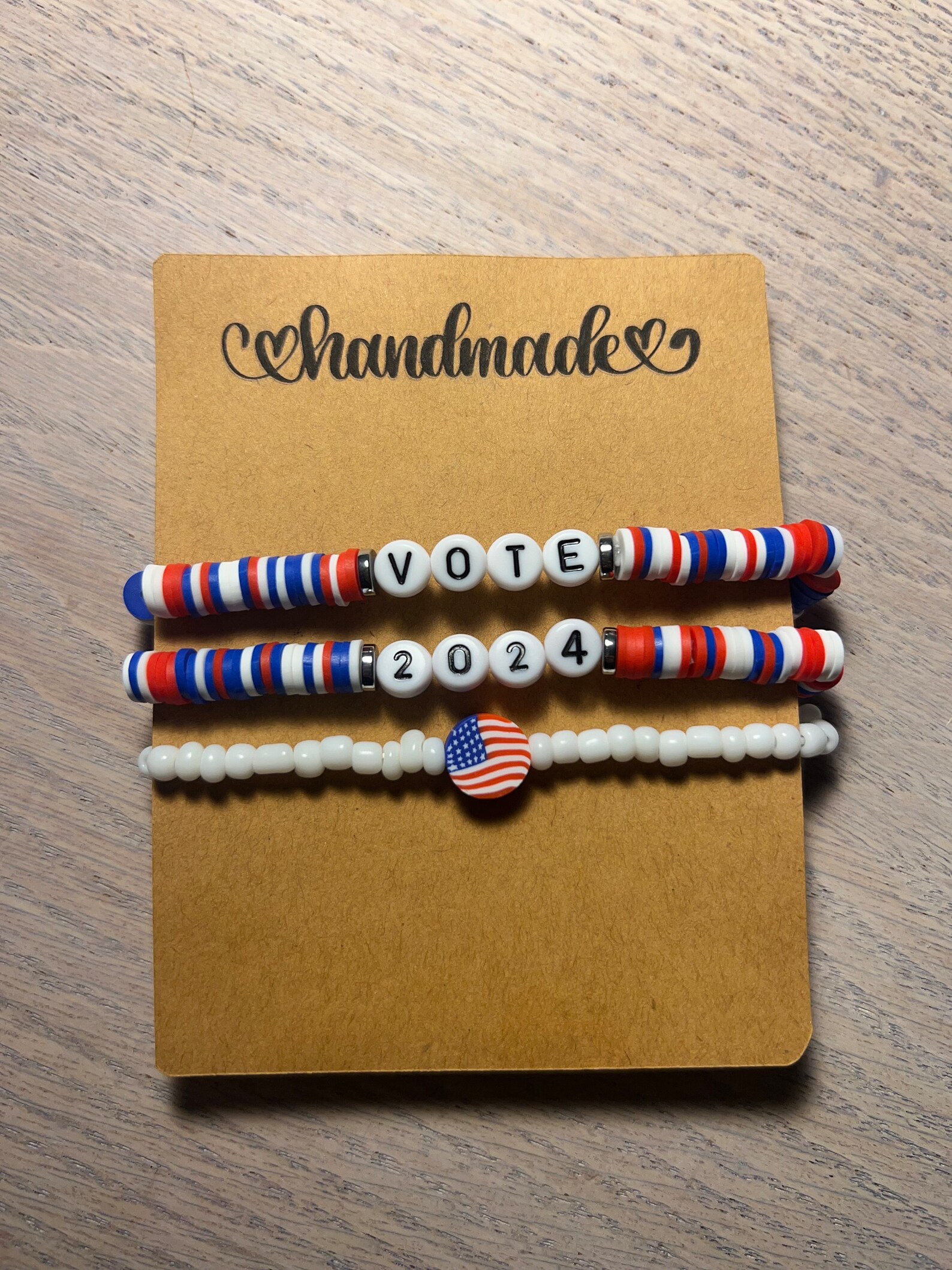 Vote 2024 Bead Bracelet Stack (comes With 3) Presidental Election ...