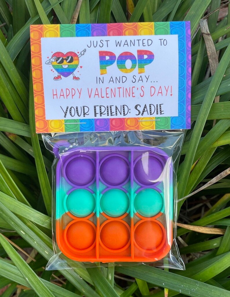 ASSEMBLED Personalized Valentines Day Favors Pop Toy Keychain Favor ...