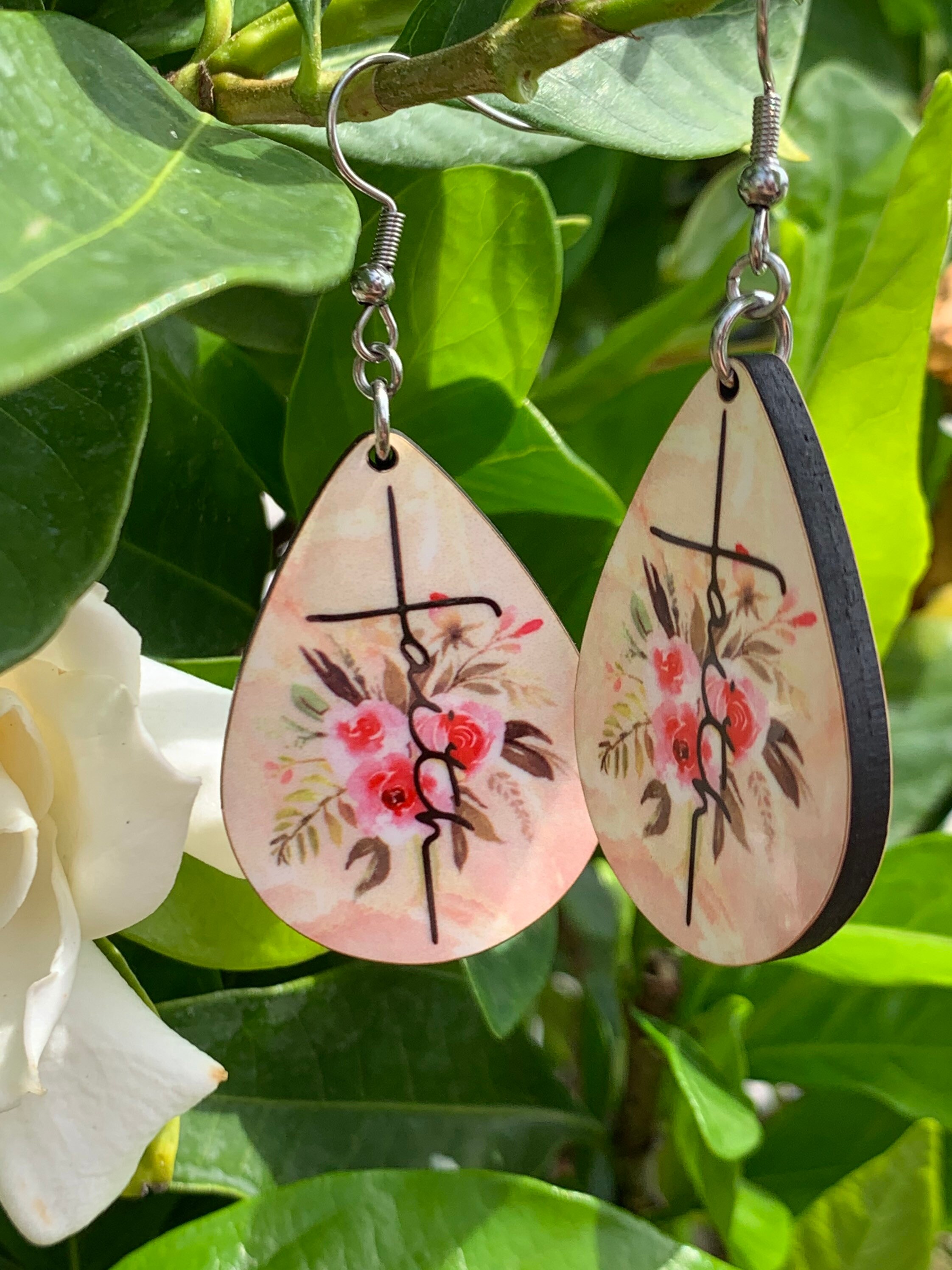 Cross Earrings. Dangle Teardrop Earrings. Christian Faith - Etsy
