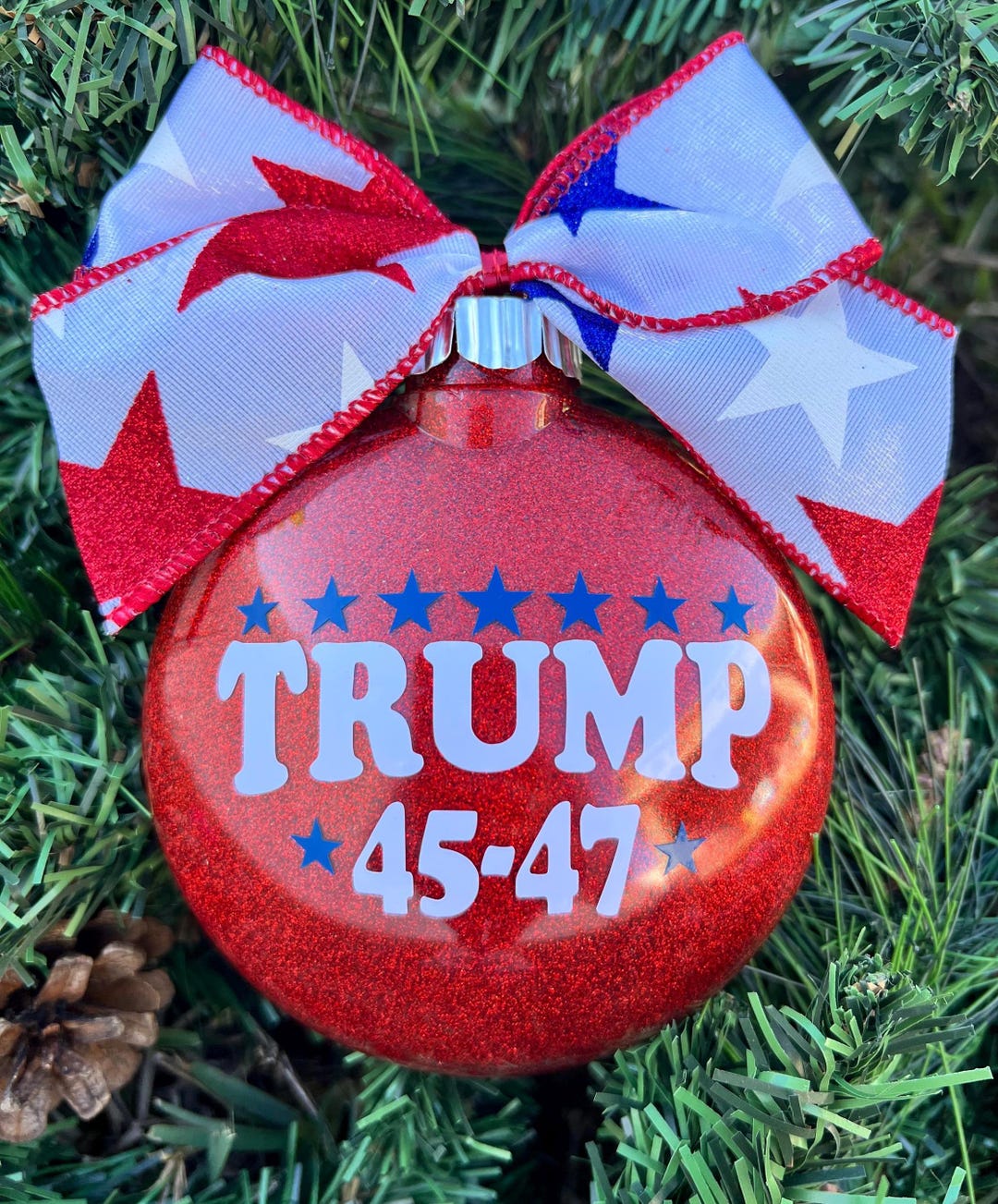 Trump 45-47 2025 Christmas Ornament. Conservative, Republican Ornament ...