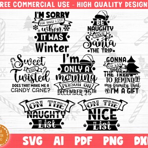 Funny Christmas SVG Bundle Cut Files, Funny Holiday Bundle Svg ...