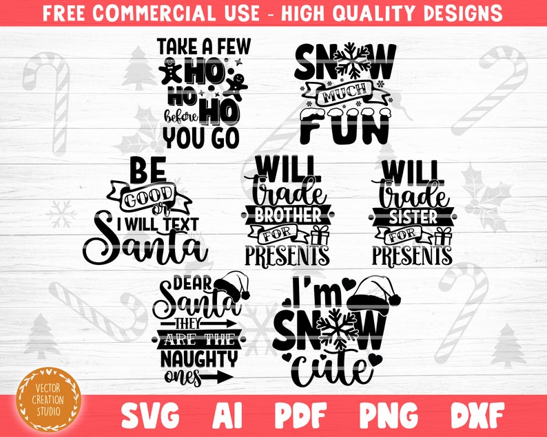 Funny Christmas SVG Bundle Cut Files, Funny Holiday Bundle Svg ...