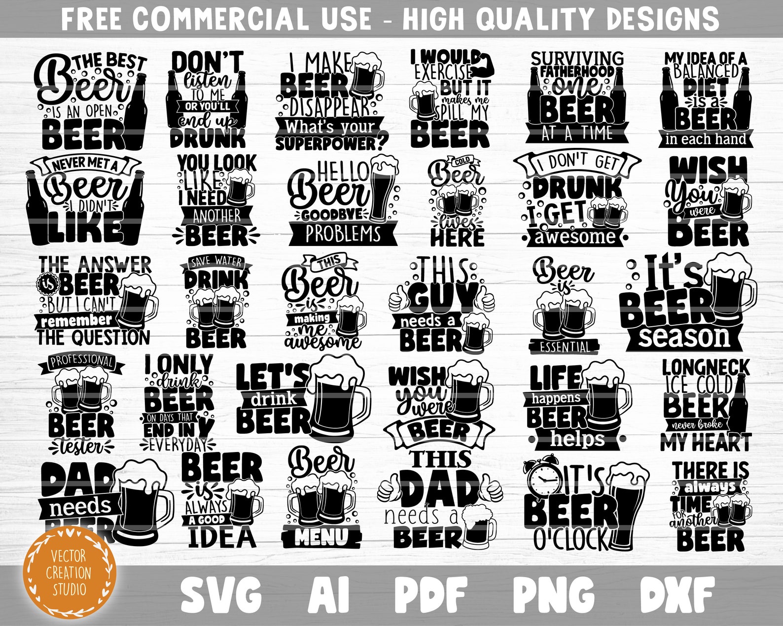 Beer SVG Bundle Cut Files, Funny Beer Quotes, Beer Dad Shirt Svg, Beer ...