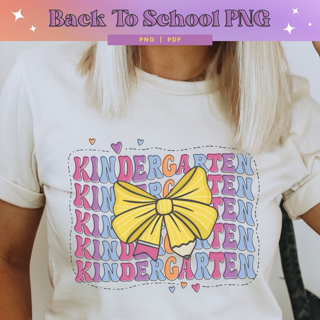 Kindergarten Png, Retro Back to School Png Bundle, First Day of School ...