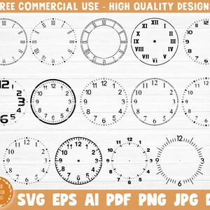 14 Clock Face Big Bundle Svg File Clock Face Template Vector - Etsy