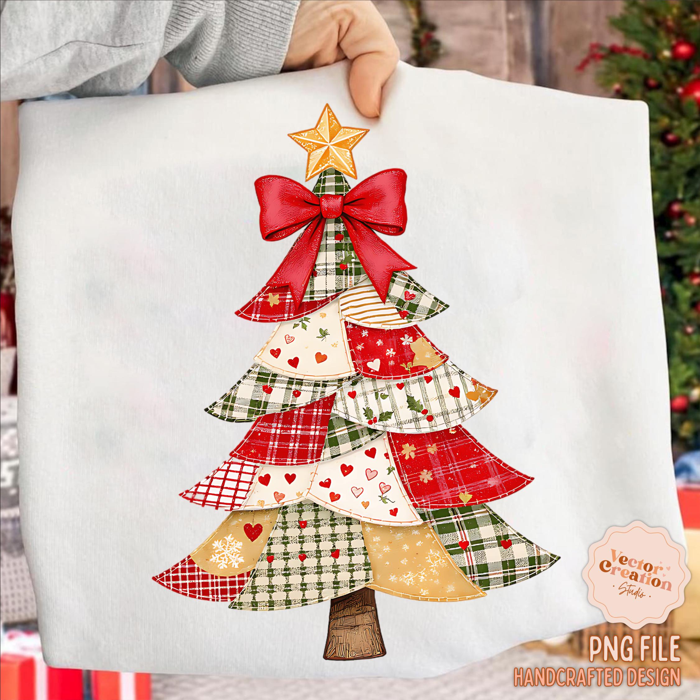 Patchwork Christmas Tree Png, Christmas Png Bundle, Christmas Tree Png ...
