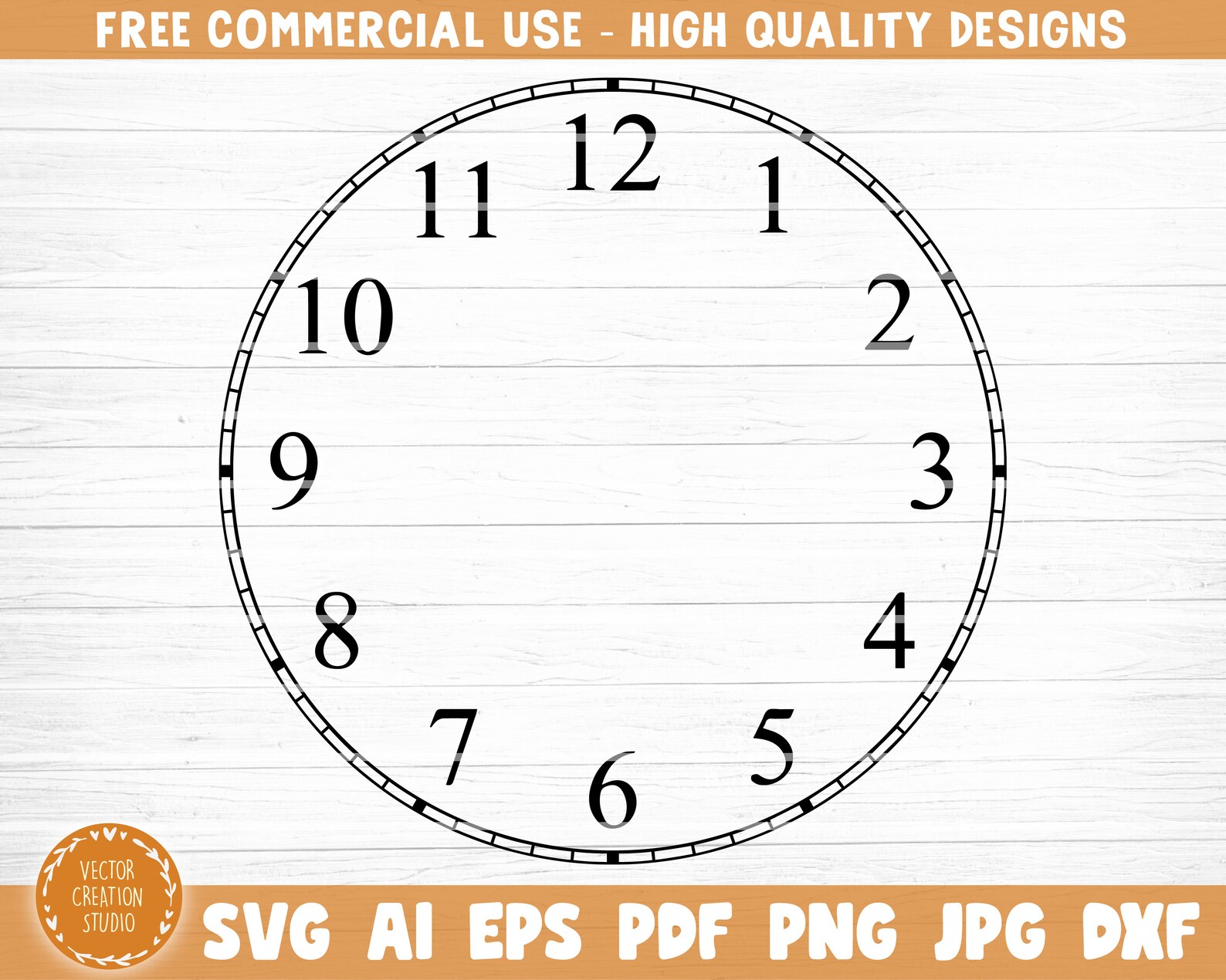 Clock Face Svg File Clock Face Template Vector Printable | Etsy