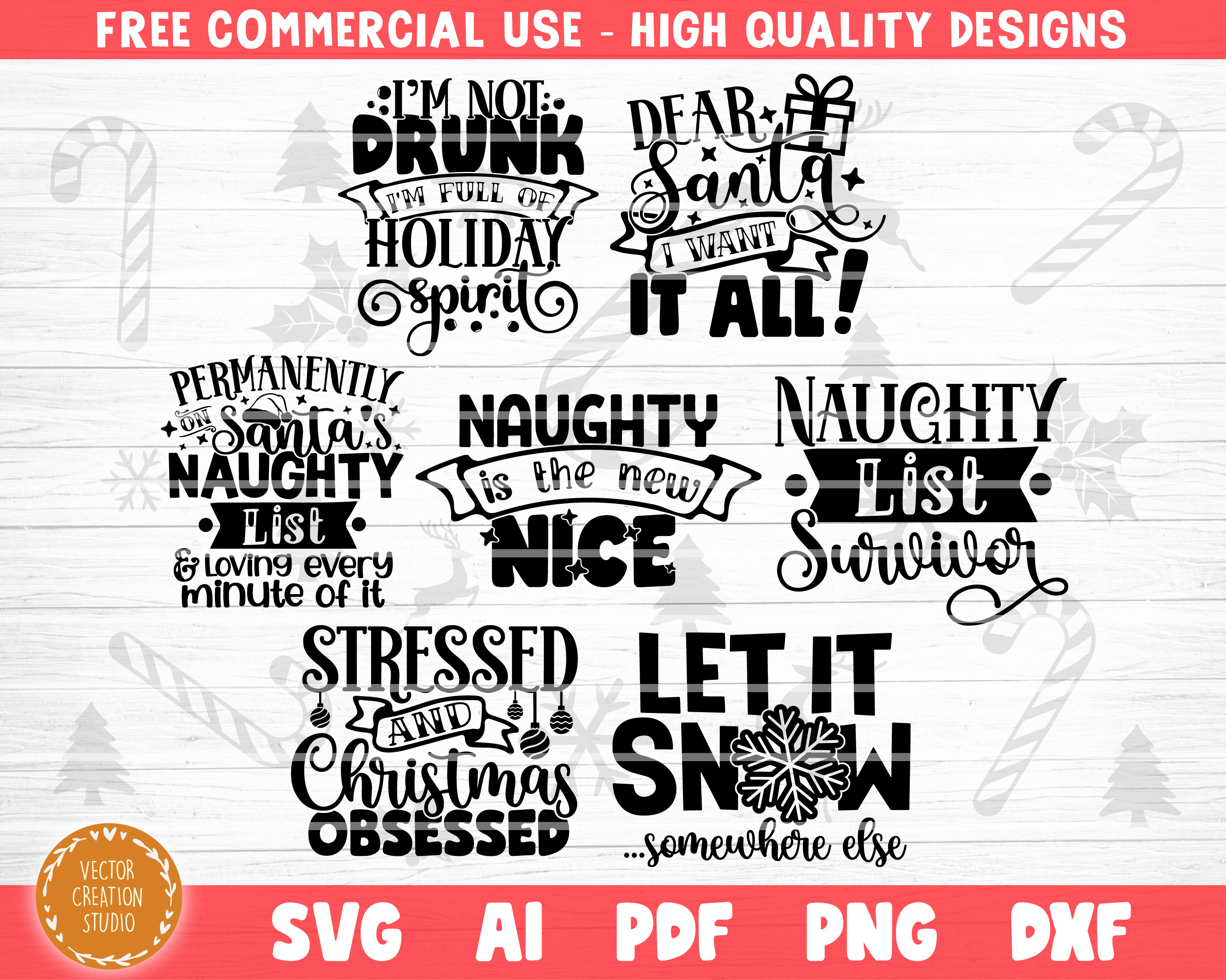 Funny Christmas SVG Bundle Cut Files Funny Holiday Bundle - Etsy