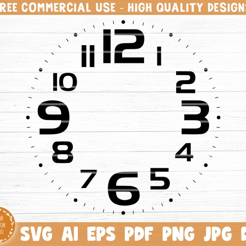 Clock Face Svg File Clock Face Template Vector Printable - Etsy