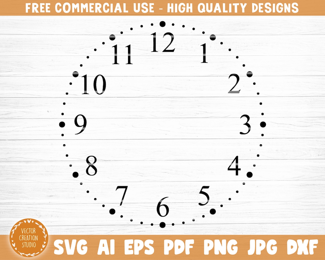 Clock Face Svg File Clock Face Template Vector Printable | Etsy