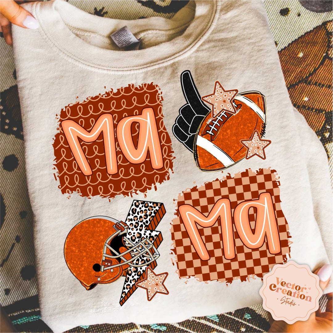 Football Mama Png, Preppy Football Png Bundle, Fall Football Png, Game ...