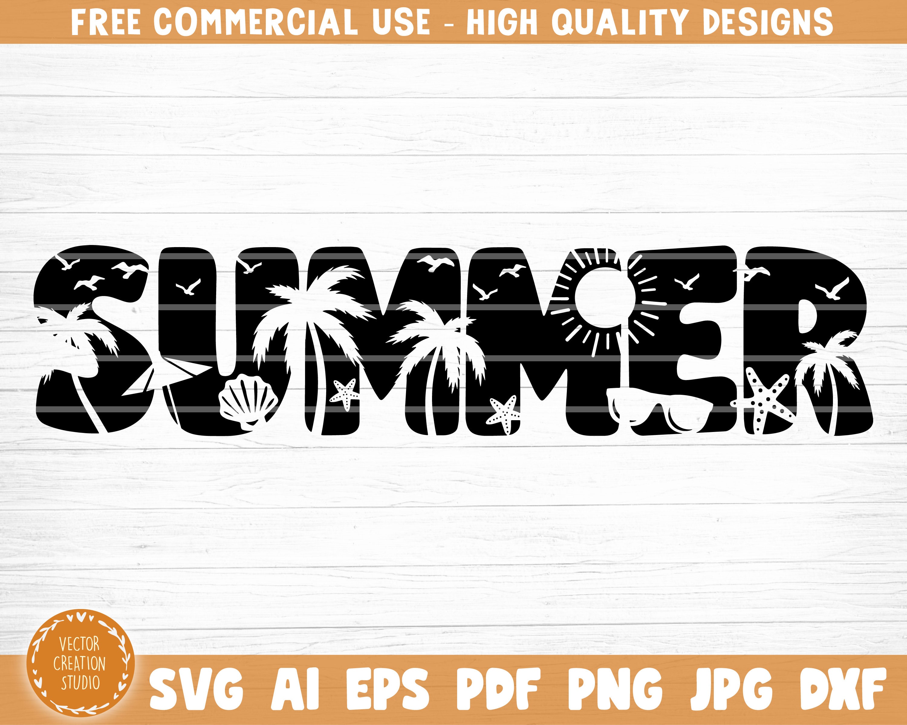 Summer Symbols Svg File Vector Printable Clipart Summer - Etsy Australia