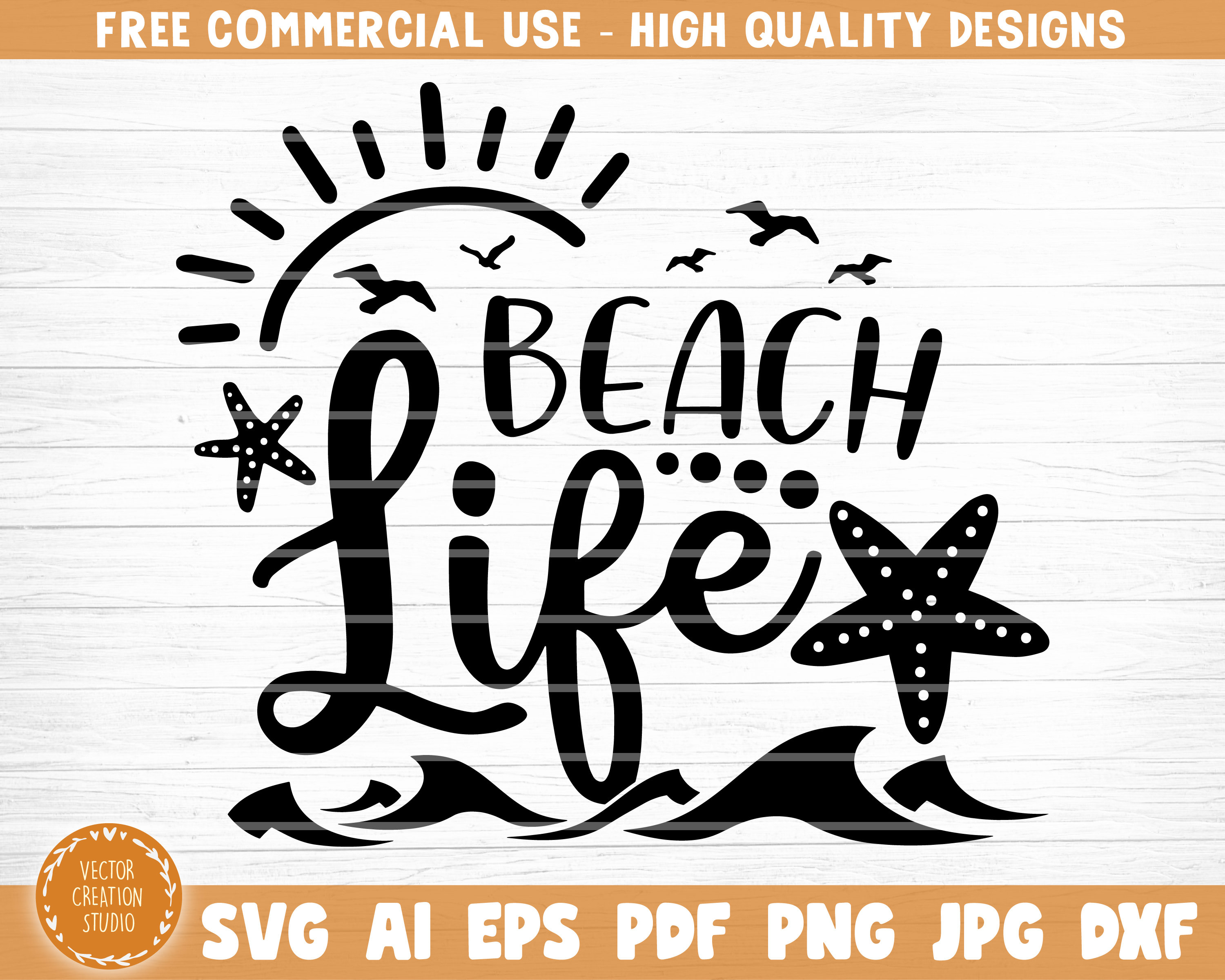 Beach Life Svg File Beach Life Vector Printable Clipart - Etsy