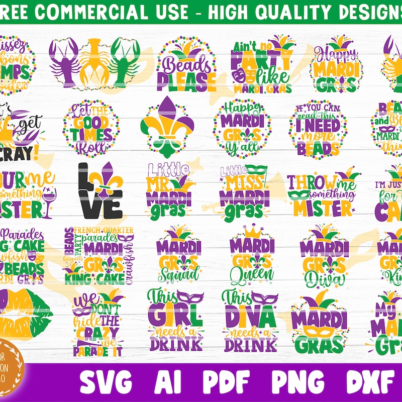Mardi Gras Svg - Etsy