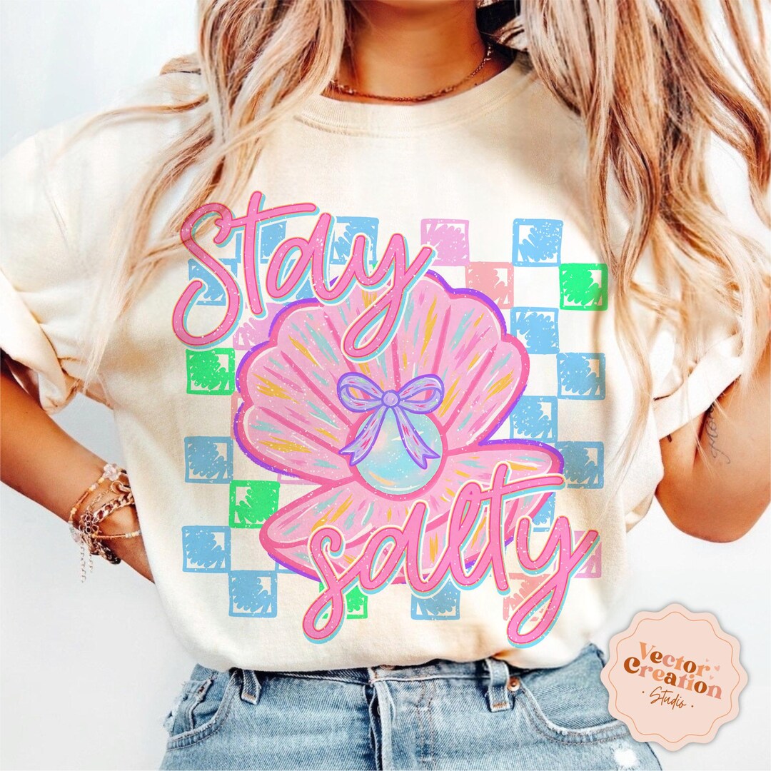 Stay Salty Png, Seashell Clam Summer Png, Summer Vibes Png, Retro ...