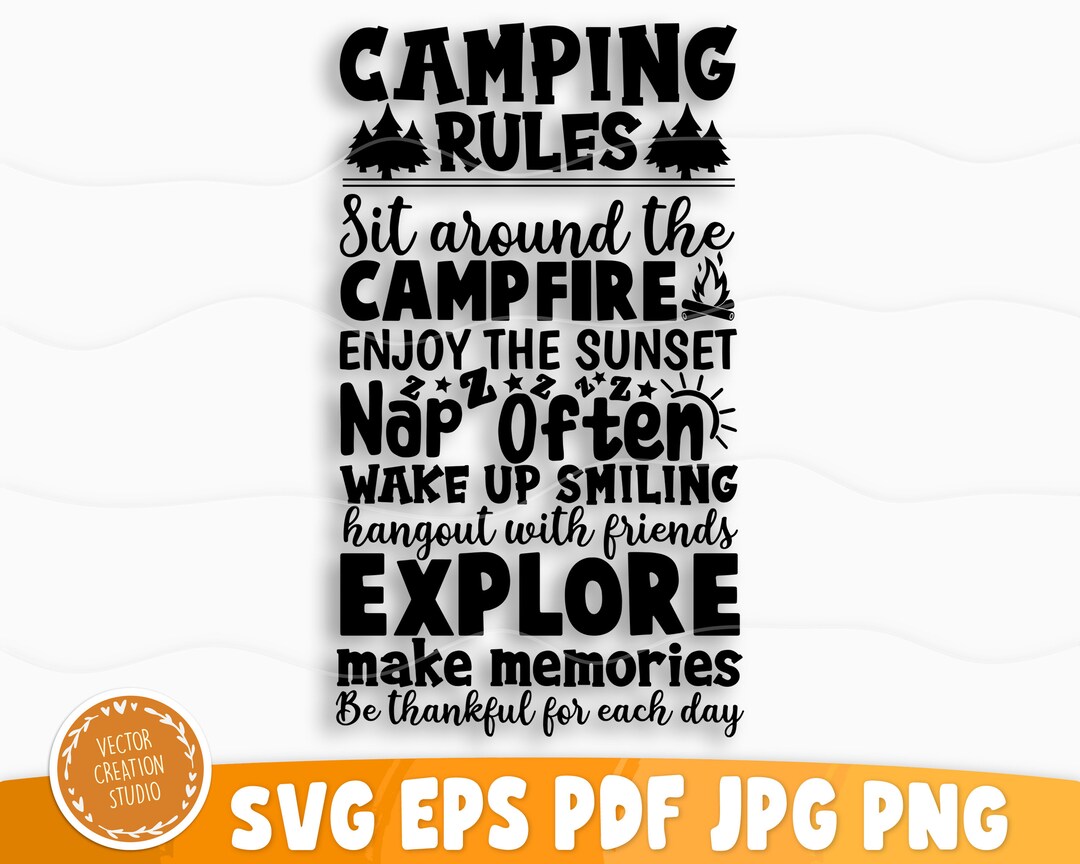 Camping Rules Svg, Camping SVG Bundle, Camping Svg, Camp Svg, Camp Life ...