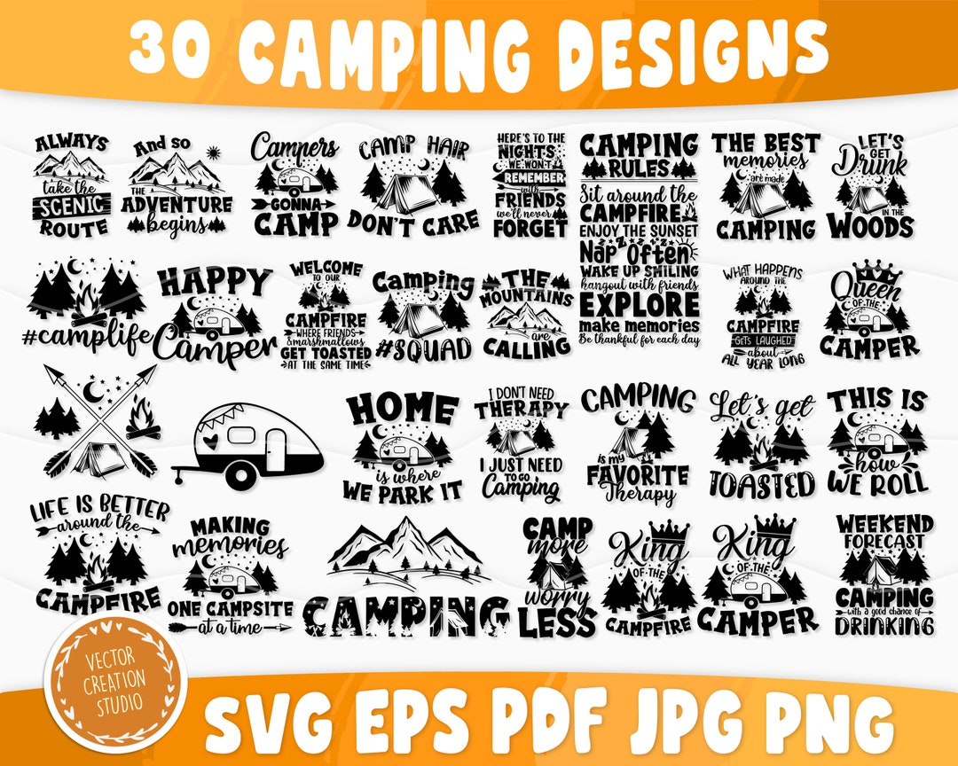 Camping SVG Bundle, Camping Svg, Camp Svg, Camp Life Svg, Camper Svg ...