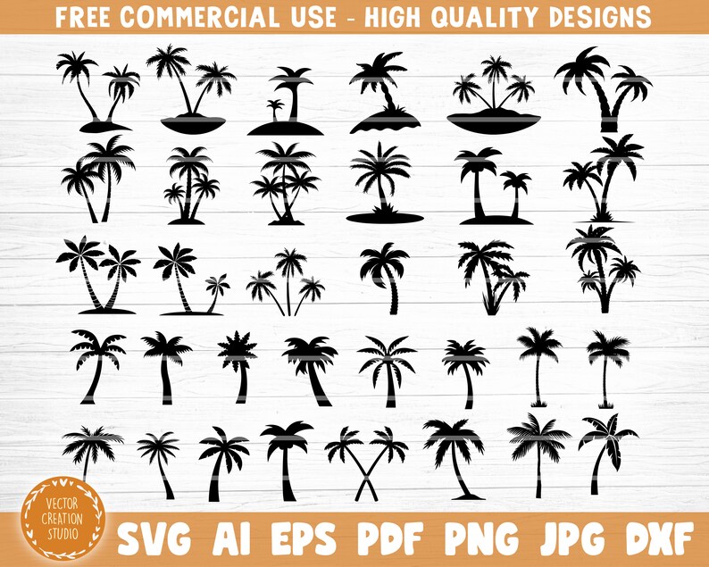 Palm Tree Bundle Svg Palm Tree Silhouette Palm Tree Vector - Etsy