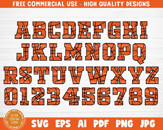 Basketball Alphabet SVG Basketball Font SVG Basketball - Etsy