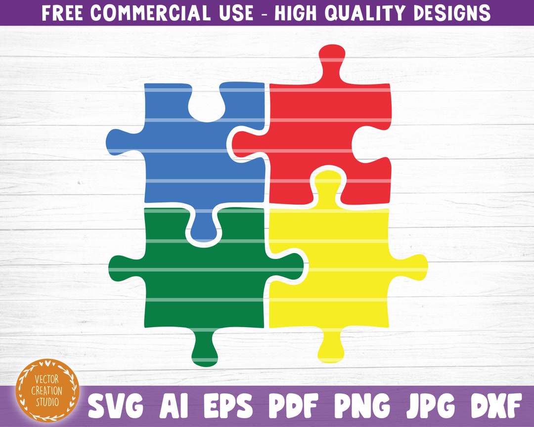 Autism Puzzle Pieces Svg File, Autism Puzzle Vector Printable Clipart ...