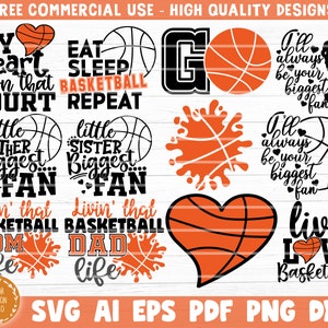 Basketball SVG Bundle, Vector Printable Clipart Cut Files, Love ...