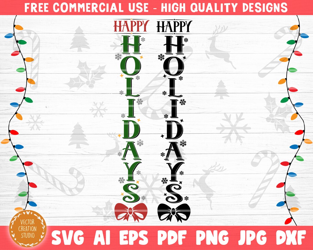 Happy Holidays SVG Cut File, Christmas Porch Sign Svg, Christmas Home ...
