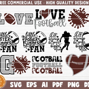 Football SVG Bundle, Vector Printable Clipart Cut Files, Love Football ...