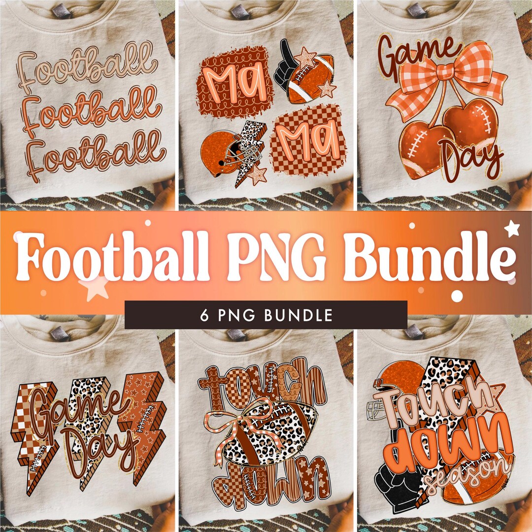 Preppy Football Png Bundle, Football Game Day Png, Fall Football Png ...