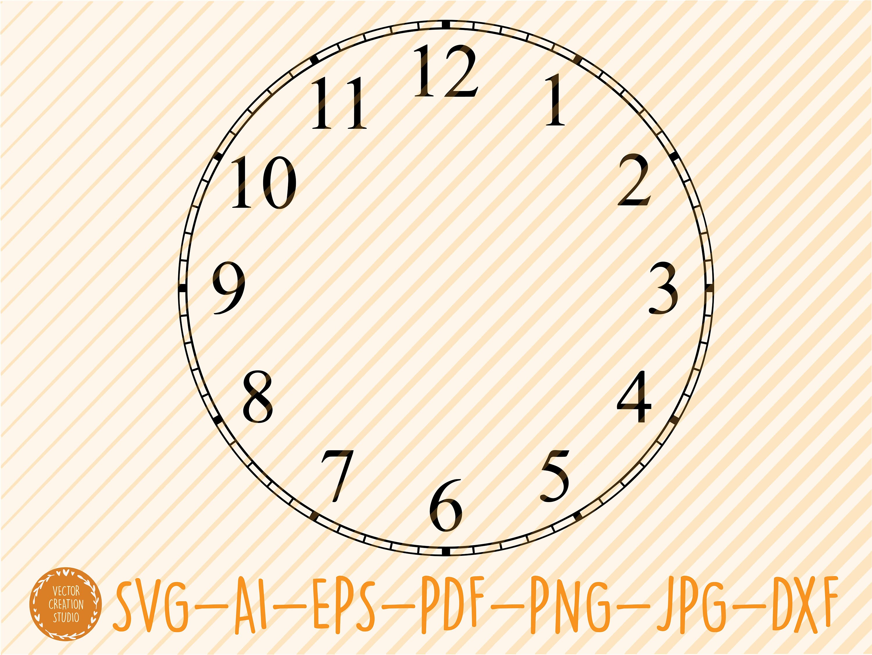 Clock Face Svg File Clock Face Template Vector Printable | Etsy