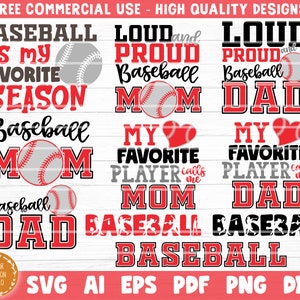 Baseball SVG Bundle Cut Files, Vector Printable Clipart, Love Baseball ...