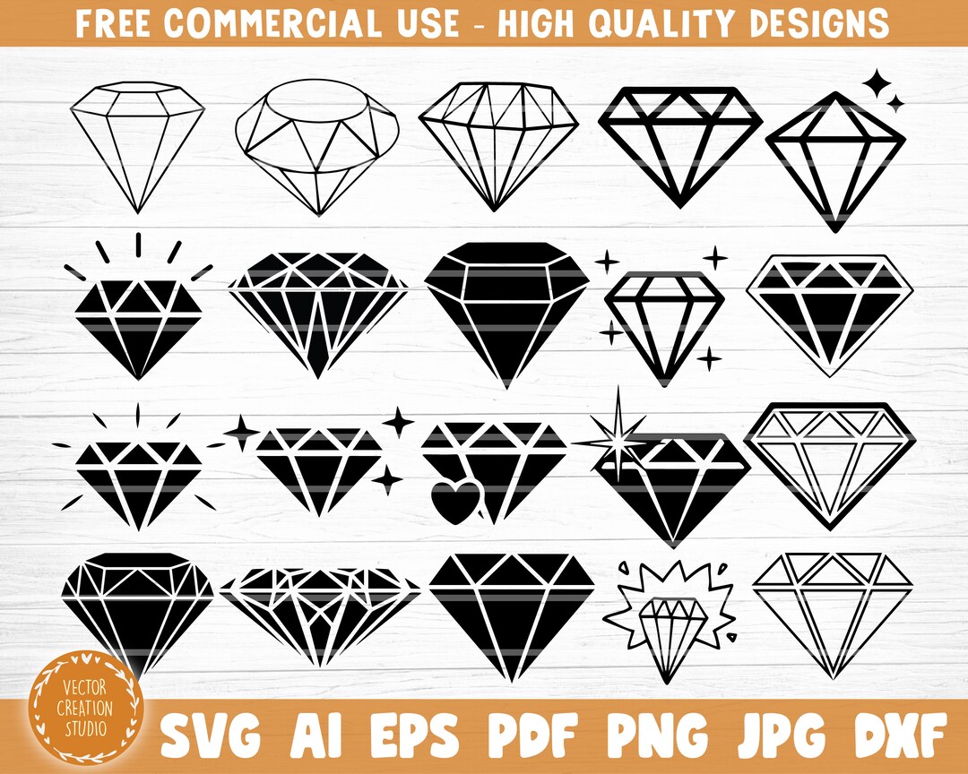 Diamond Bundle Svg , Diamond Svg, Diamond Silhouette, Diamond Clipart ...