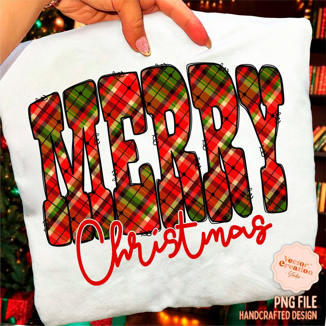 Red Plaid Merry Christmas Png, Checkered Christmas Plaid Png, Howdy ...