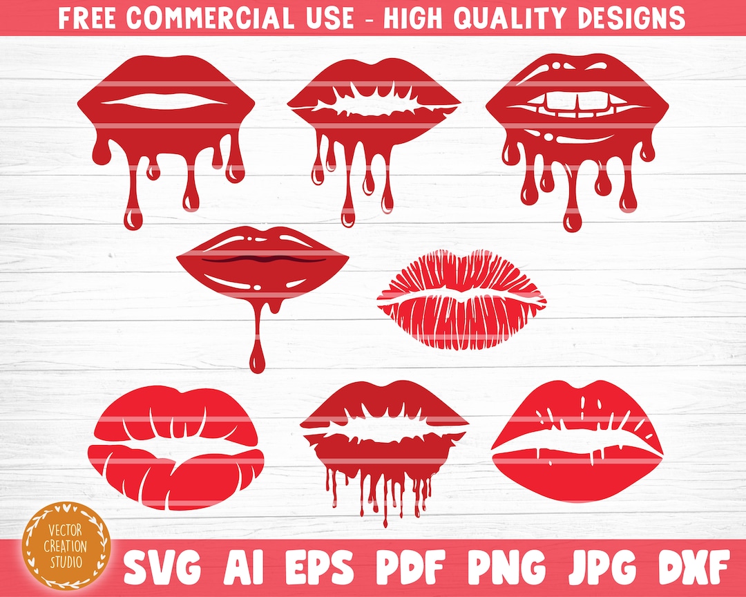 Lips Bundle Svg, Lips Silhouette Svg, Lips Svg, Lips Clipart, Kiss ...
