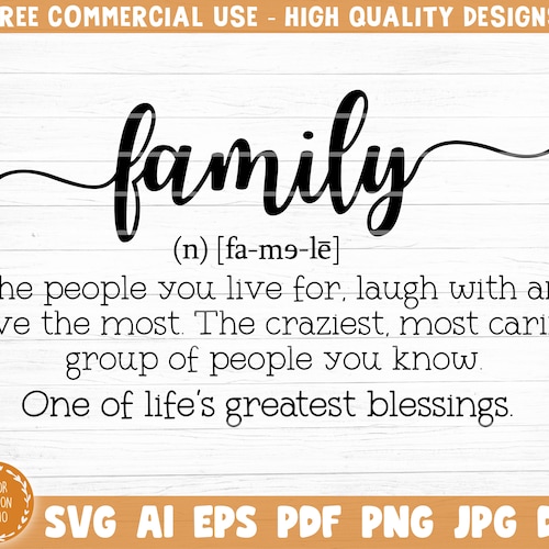 Family Dictionary Sign Svg File Family Definition Svg Vector - Etsy