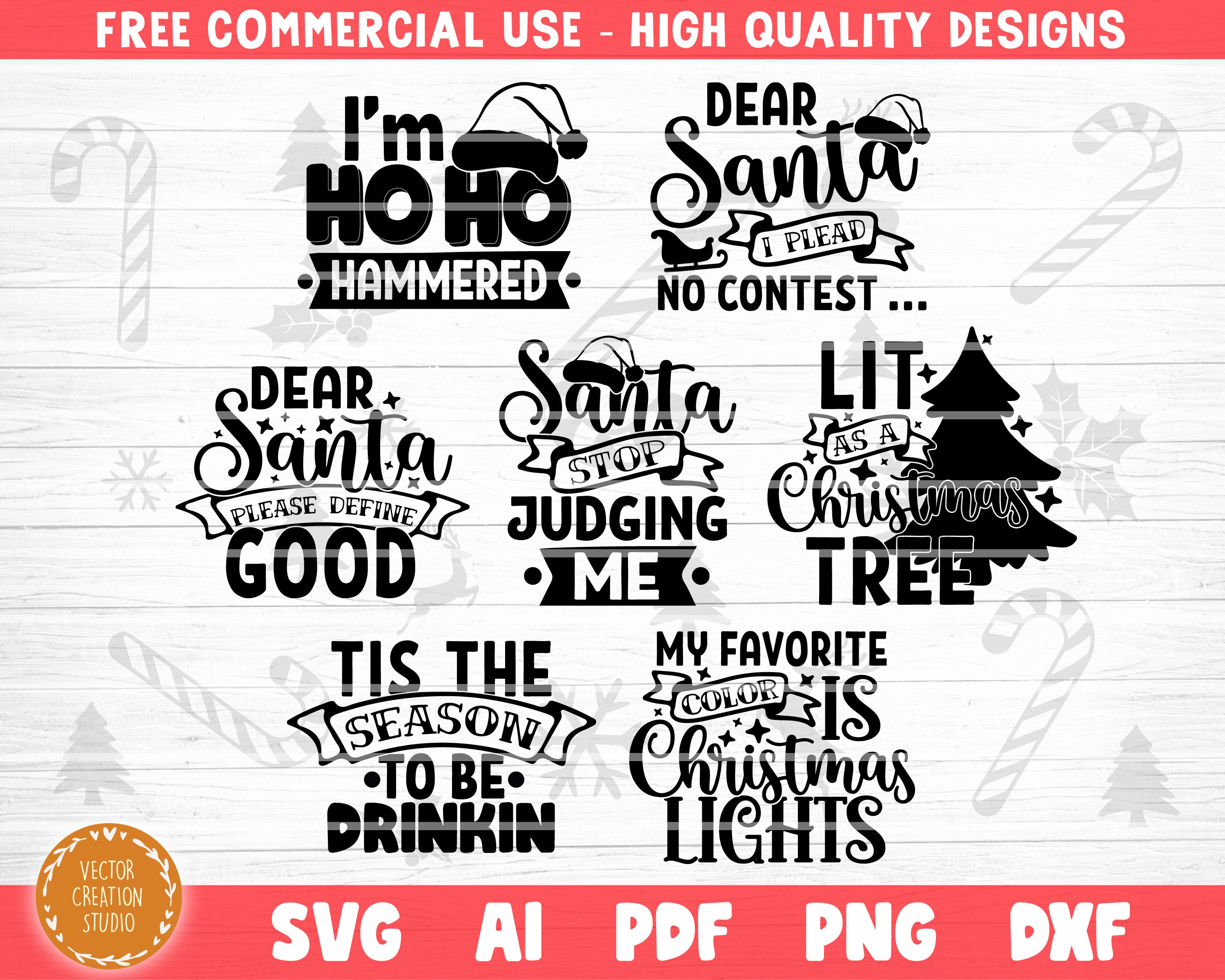 Funny Christmas SVG Bundle Cut Files Funny Holiday Bundle - Etsy