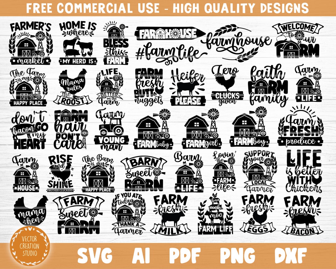 Farm Life SVG Bundle Cut File, Farm House Svg, Farm Family Svg, Funny ...