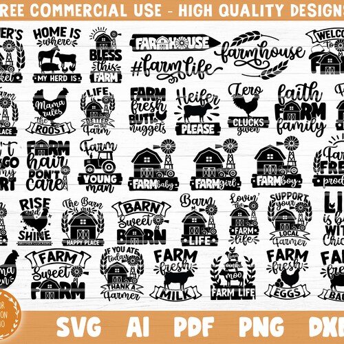 Farm Life SVG Bundle Cut File Farm House Svg Farm Family - Etsy