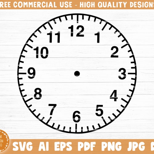 Clock Face Svg File Clock Face Template Vector Printable - Etsy Canada