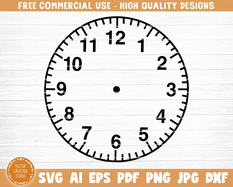 Clock Face Svg File Clock Face Template Vector Printable | Etsy