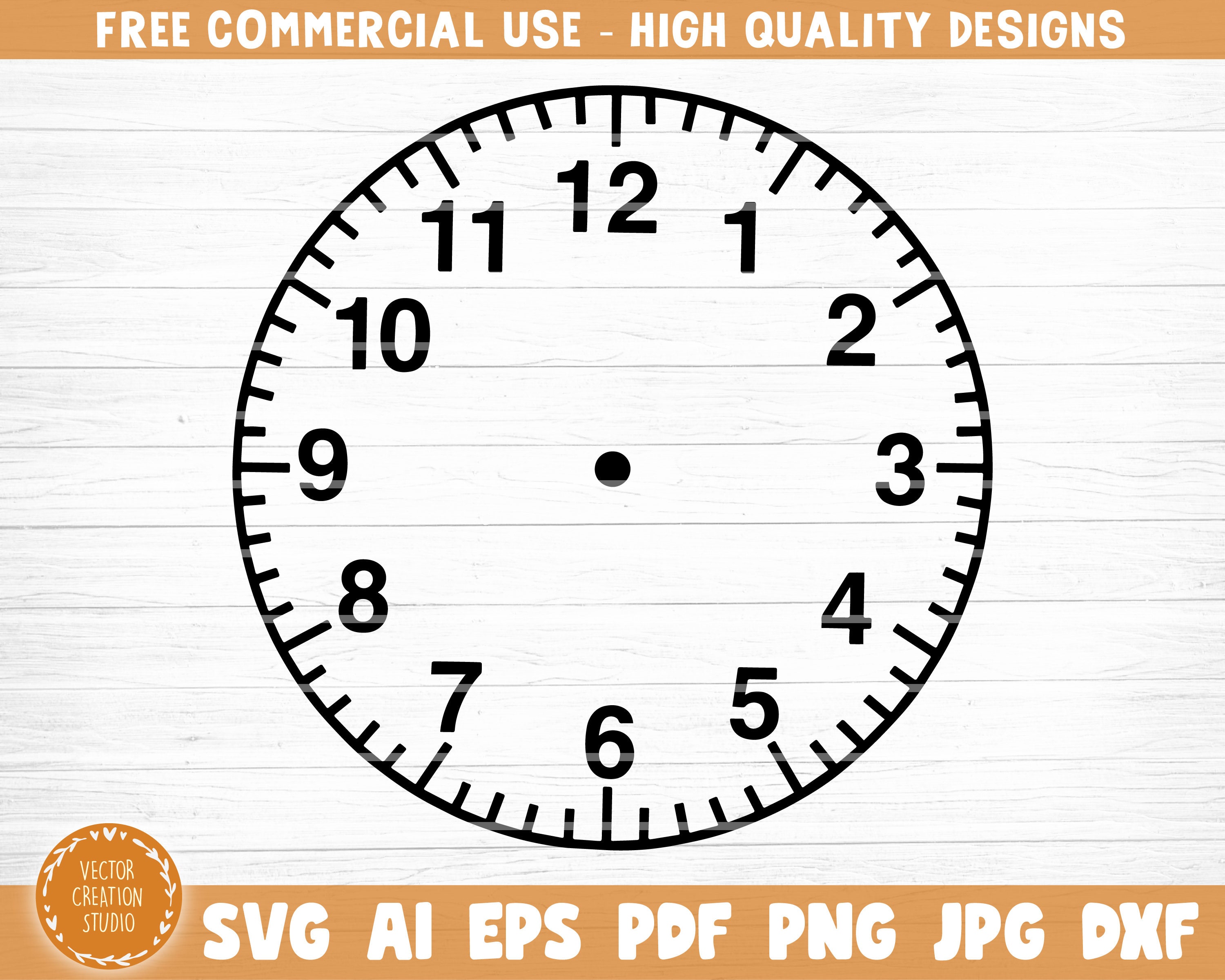 Clock Face Svg File Clock Face Template Vector Printable | Etsy