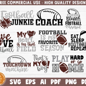 Football SVG Bundle, Vector Printable Clipart Cut Files, Love Football ...