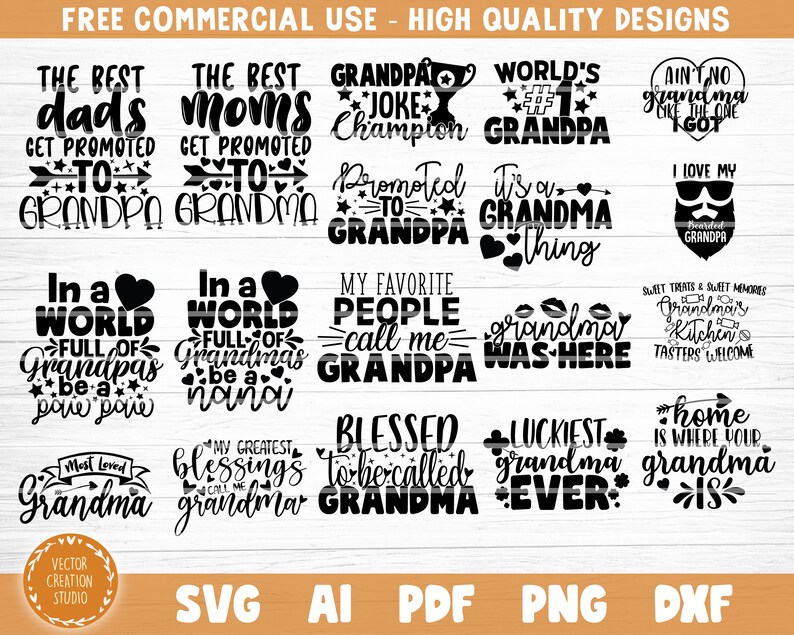 Grandparents Big Bundle SVG Cut Files, Grandparents Vector Printable ...