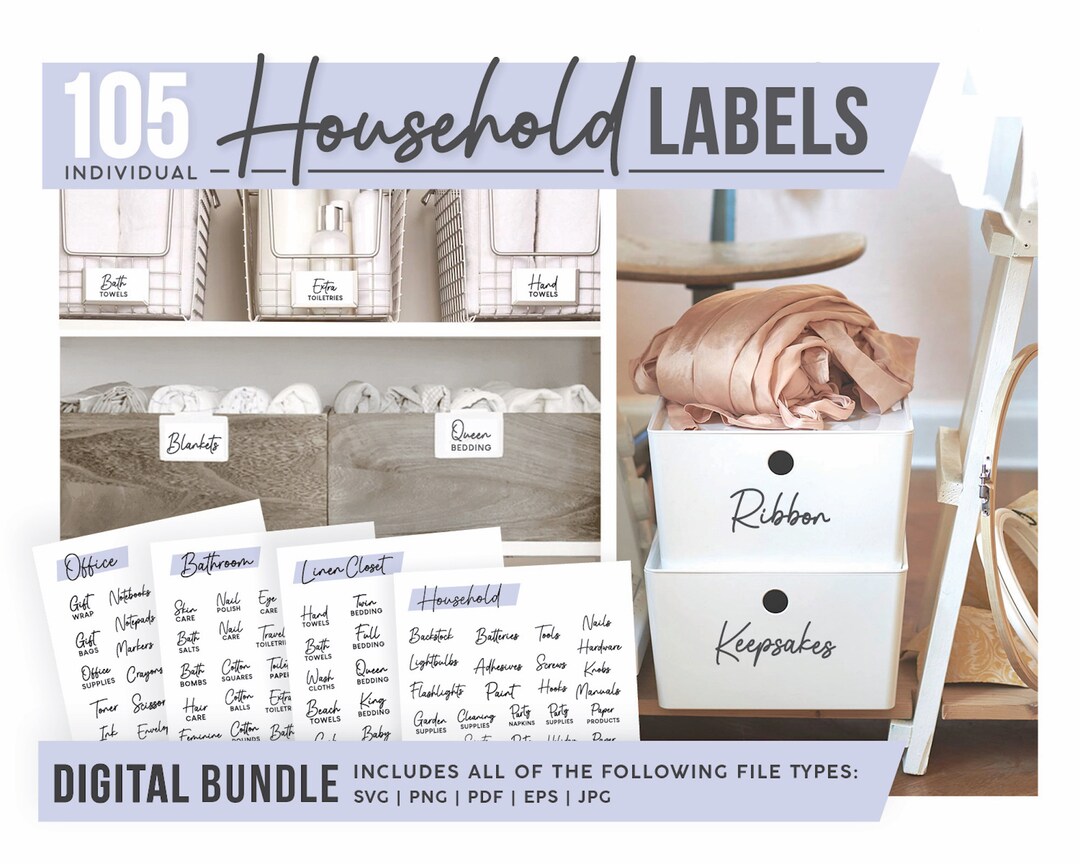 Household Labels SVG | Home Storage Organization | Home Organization ...