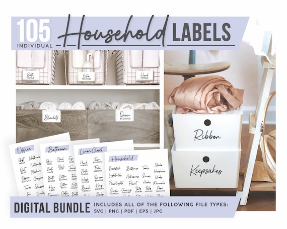 Household Labels SVG Home Storage Organization Home - Etsy