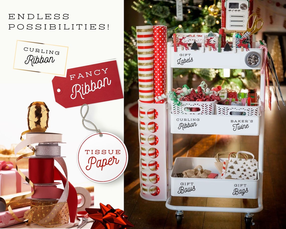 Holiday SVG Bundle Storage Labels Gift Wrap Station - Etsy
