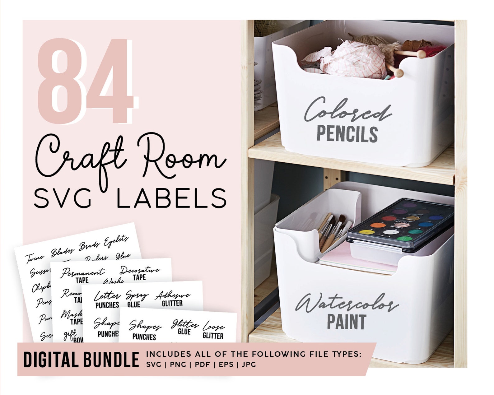 Craft Room Storage Labels SVG | Craft Room Organization SVG | Art Craft ...