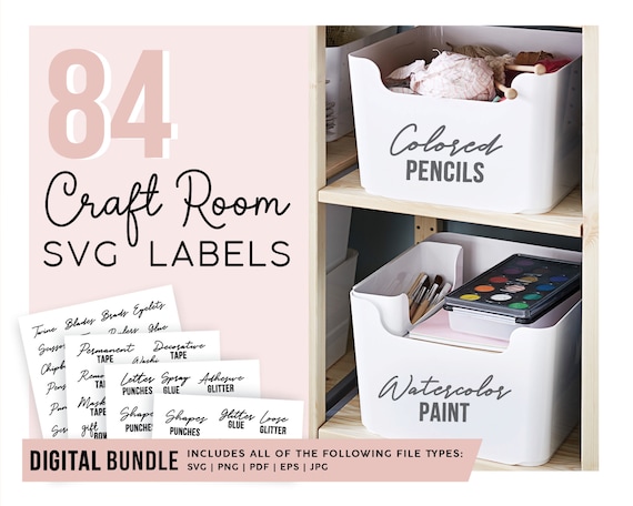 Craft Room Storage Labels SVG Craft Room Organization SVG - Etsy