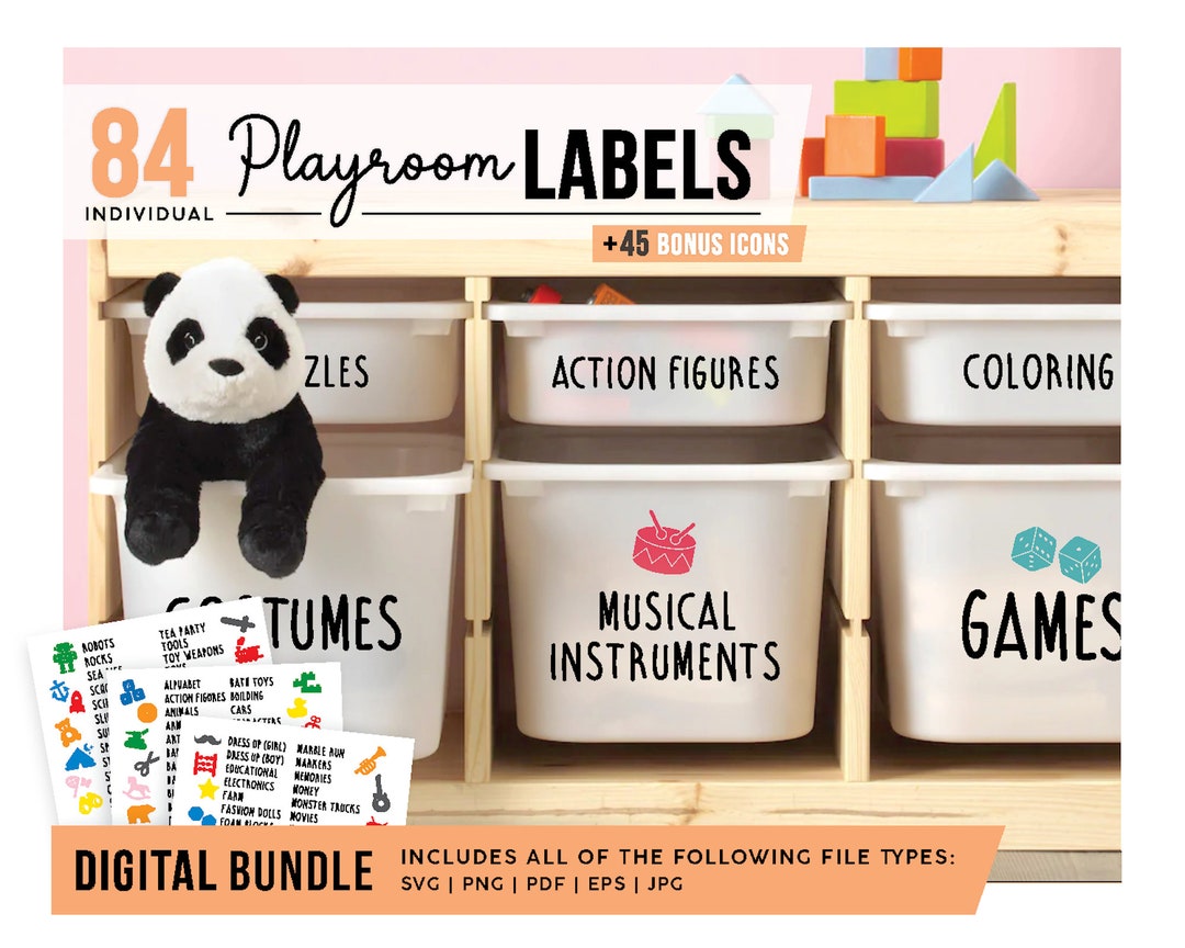 Playroom Labels SVG | Kids Storage SVG | Labels SVG | Kids Toys ...