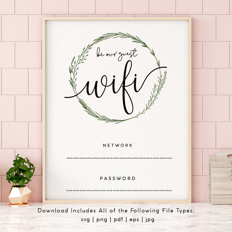 Be Our Guest Wifi Password Sign - Etsy